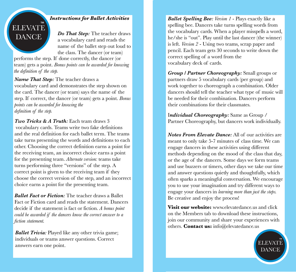 Ballet Edition – Elevate Dance, LLC